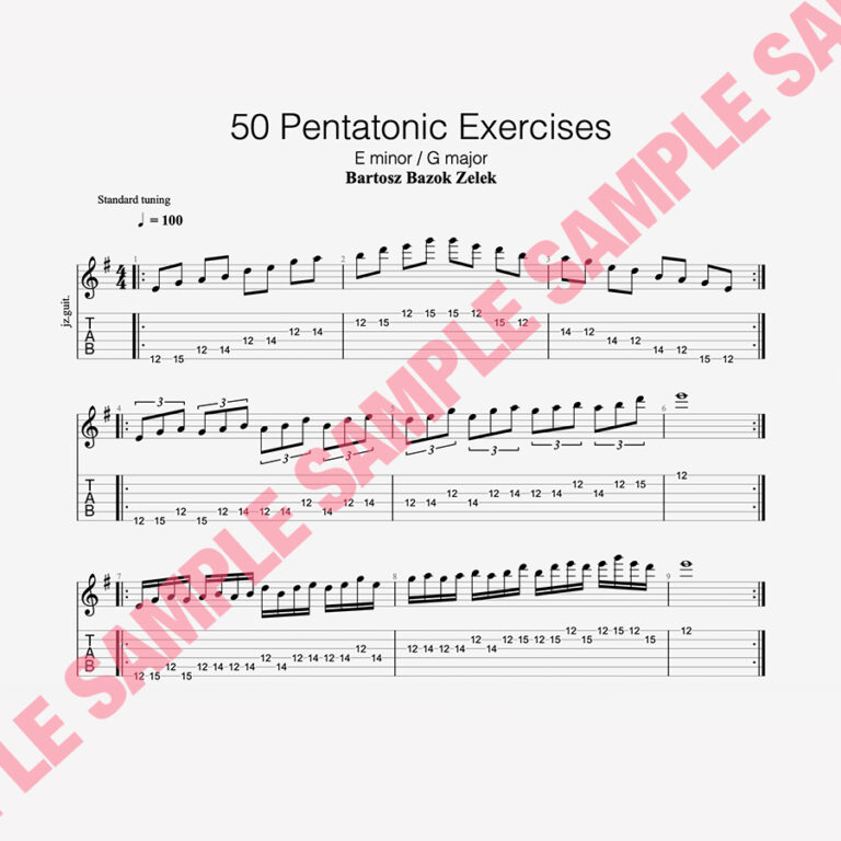 50 Pentatonic Exercises – Guitar Lessons With Bazok